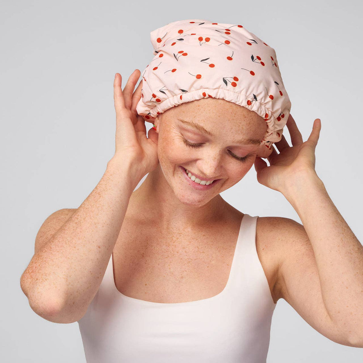 KITSCH Satin-Lined Flexi Shower Cap : Cherry Print – Icon Hair & Body