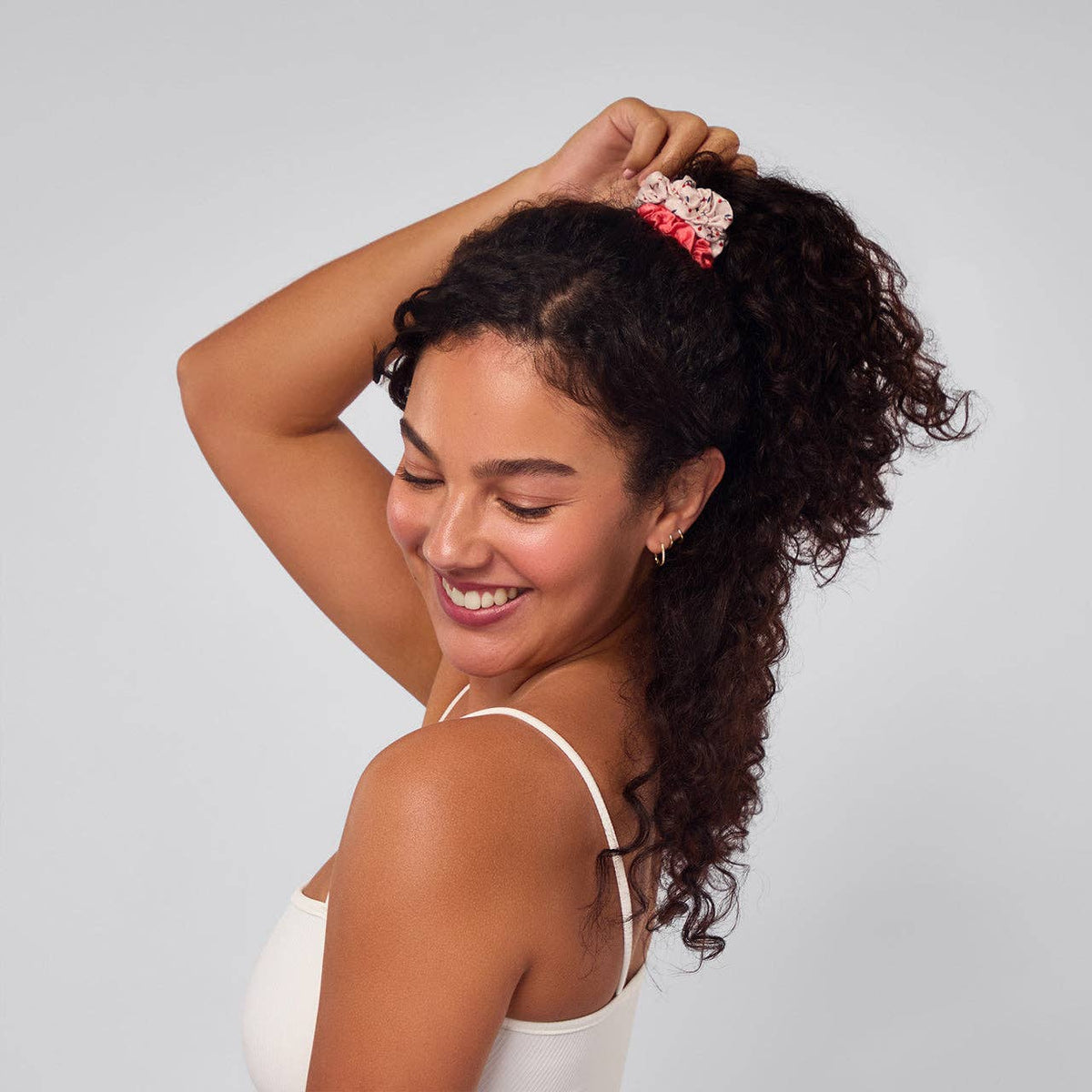 Ruched Satin Scrunchies 5pc Set : Assorted Cherry Blossom – Icon Hair ...