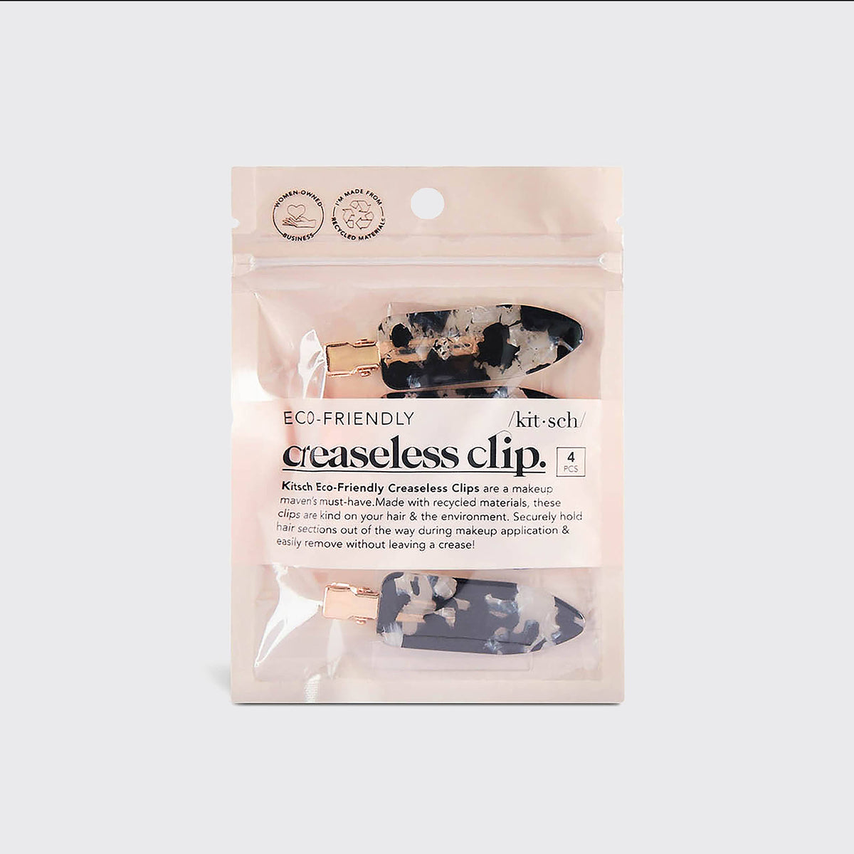 Eco-Friendly Creaseless Clips 4pc Set - Black Terrazzo – Icon Hair & Body